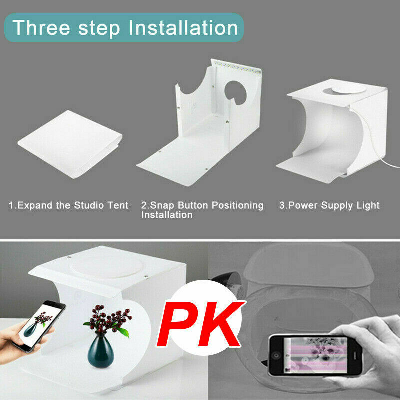 9Pc Photo Studio Light Room Photography USB LED Lighting Tent Backdrop ...