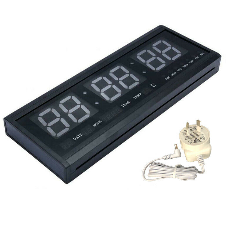 Digital Large Big Jumbo LED Wall Desk Clock Display With Calendar ...